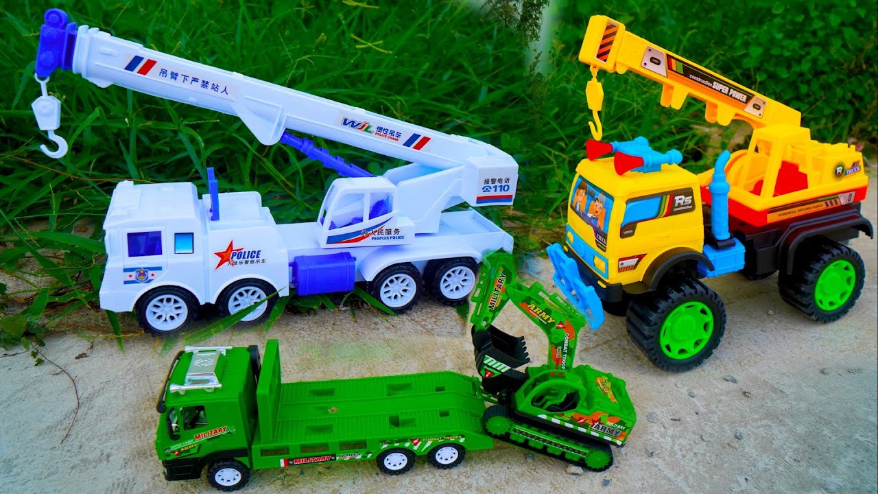 Xe Cẩu Múc Đất máy Xúc Cát Khổng Lồ , Xe Cần Cẩu Cảnh Sát , Xe Quân Đội ...